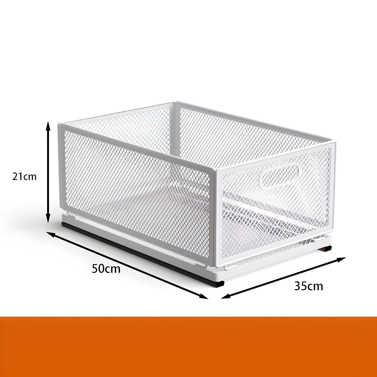 White Steel Sliding Storage Tray - Compact Drawer Solution | J&J Home
