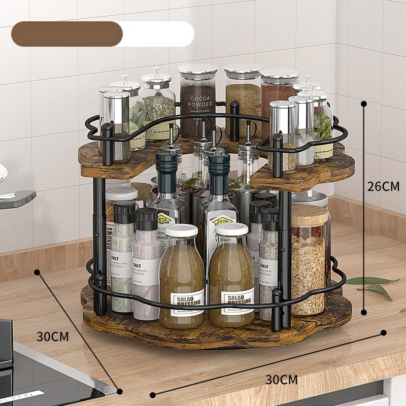 2-Tier Rotating Kitchen Storage Rack - 30cm Turntable Organizer – J&J Home