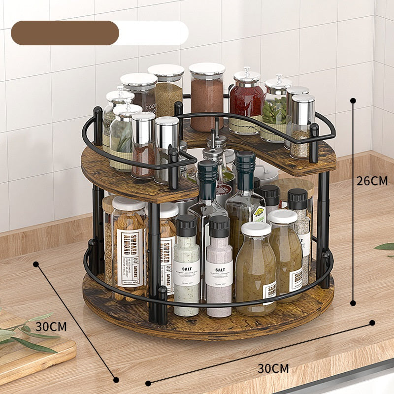 2-Tier Rotating Kitchen Storage Rack - 30cm Turntable Organizer – J&J Home