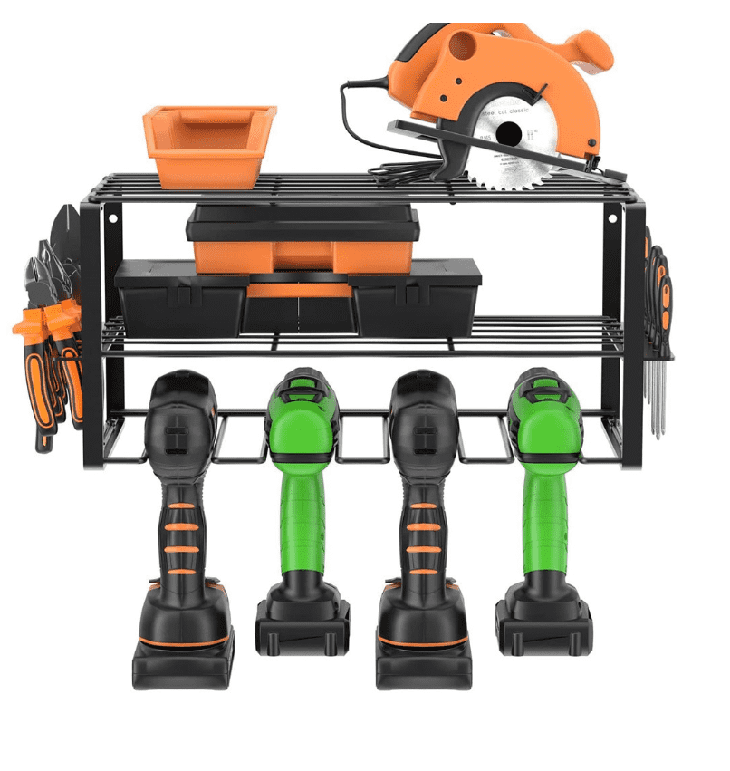 Black Iron Wall Mounted Hardware Tool Storage Rack – J&J Home